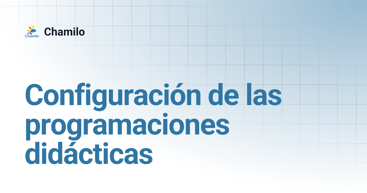 Configuración de las programaciones didácticas | Chamilo