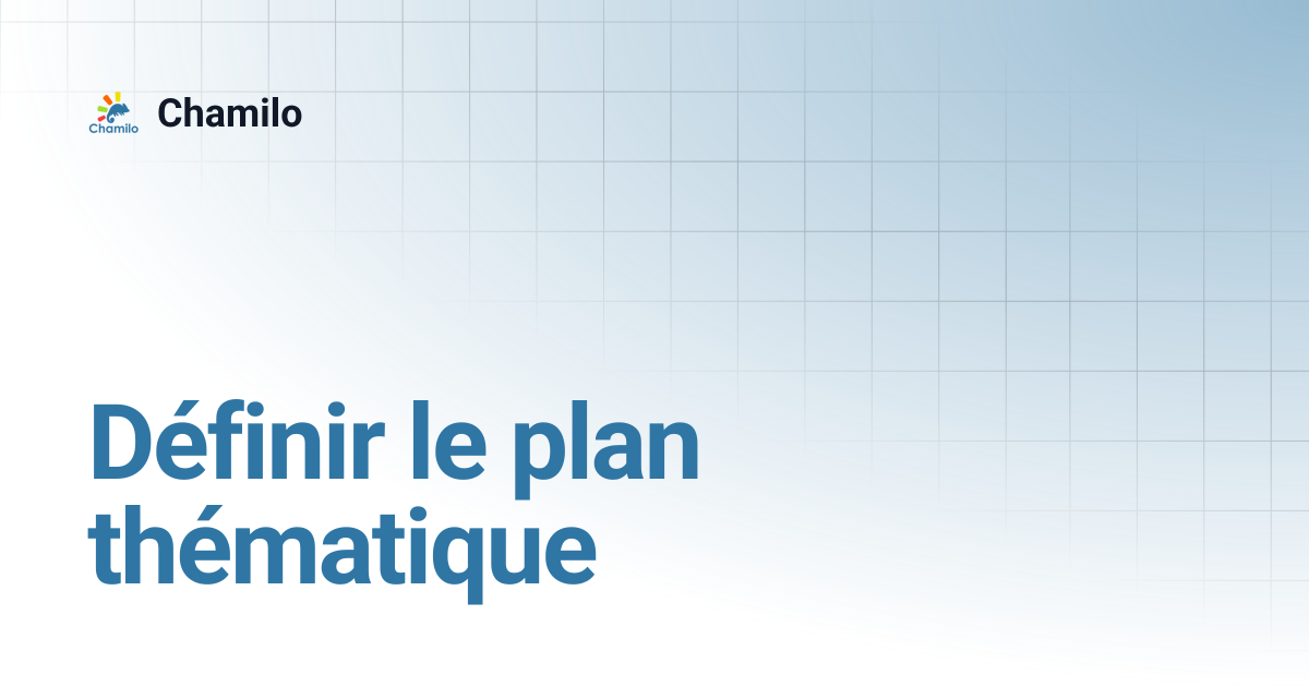Définir le plan thématique | Chamilo 1.11 - Français | Chamilo