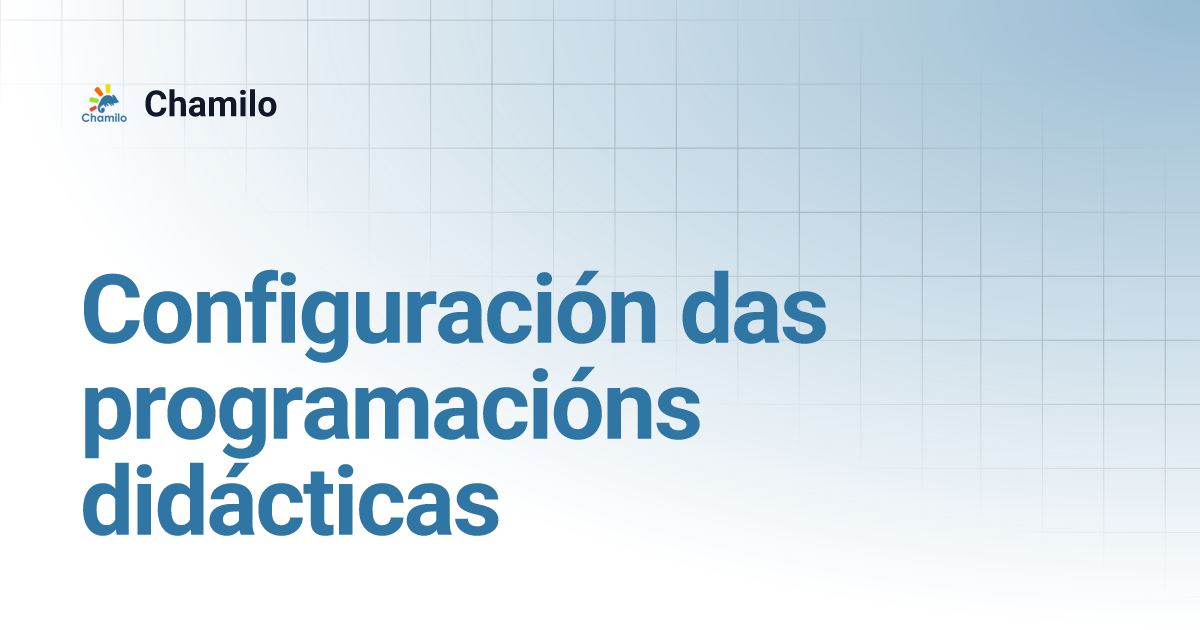 Configuración das programacións didácticas | Chamilo